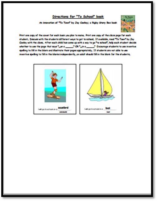 Class Book: "To School" Innovation - A to Z Teacher Stuff