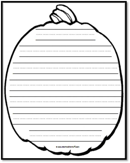Printable Pumpkin Writing Paper - Portrait with Big Handwriting Lines ...