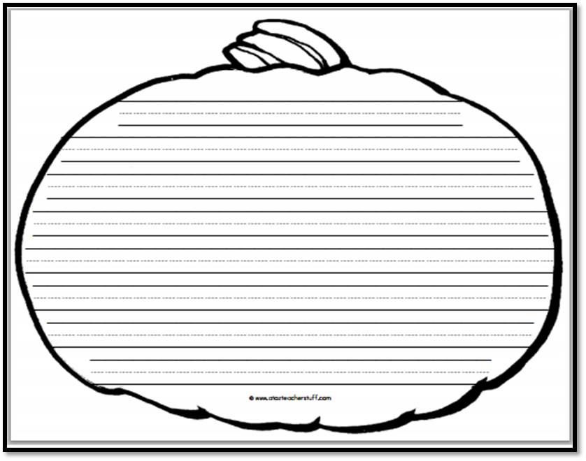 Pumpkin Writing Paper - 5 Handwriting Lines - A to Z Teacher Stuff
