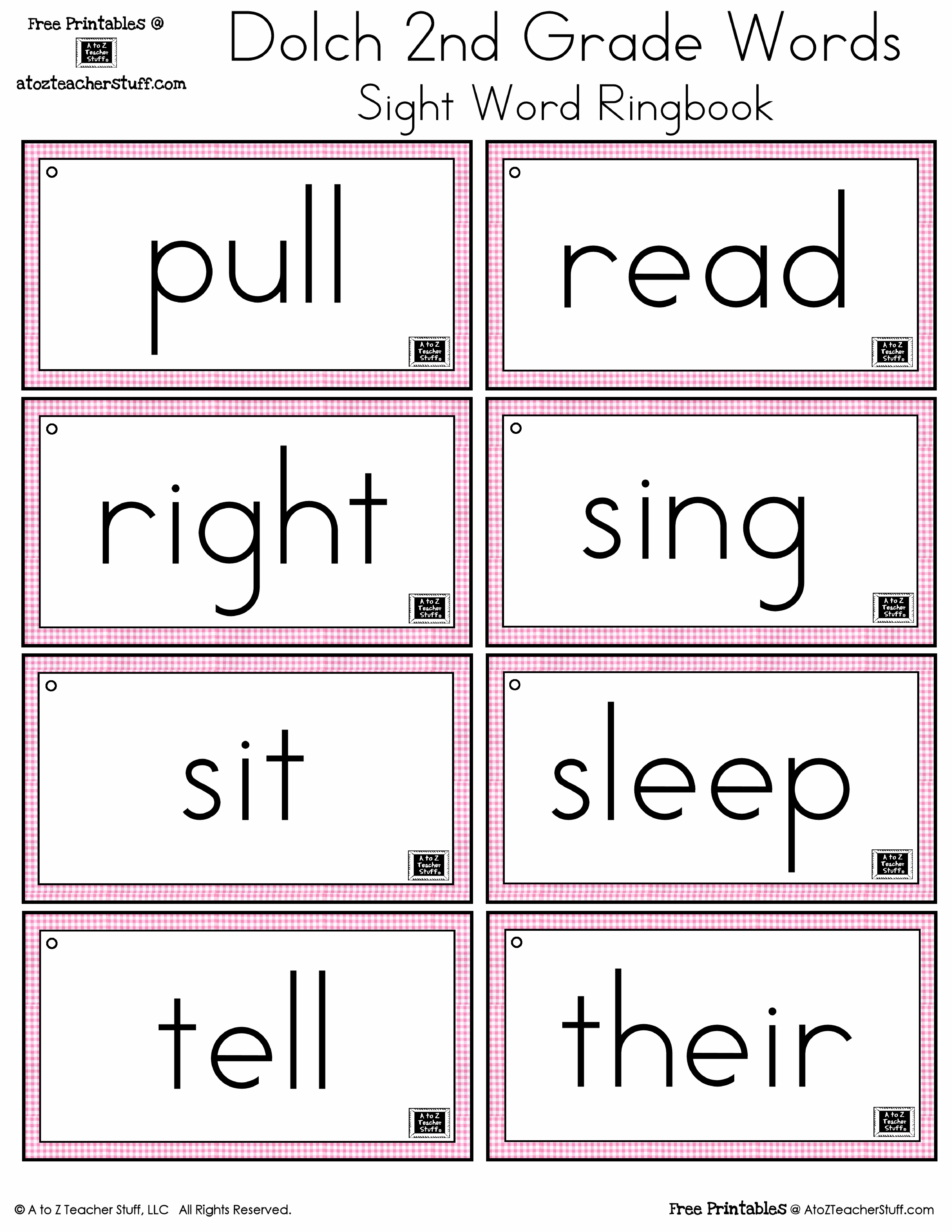 Dolch Word Printables - A to Z Teacher Stuff