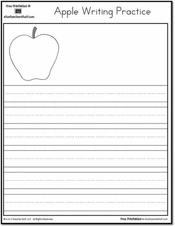 Printable Apple Writing Practice - A to Z Teacher Stuff