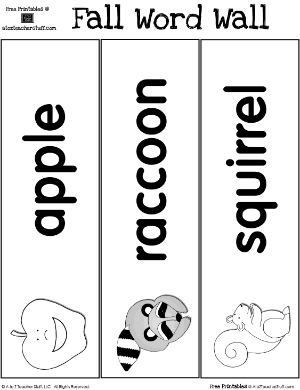 Fall Word Wall - A to Z Teacher Stuff