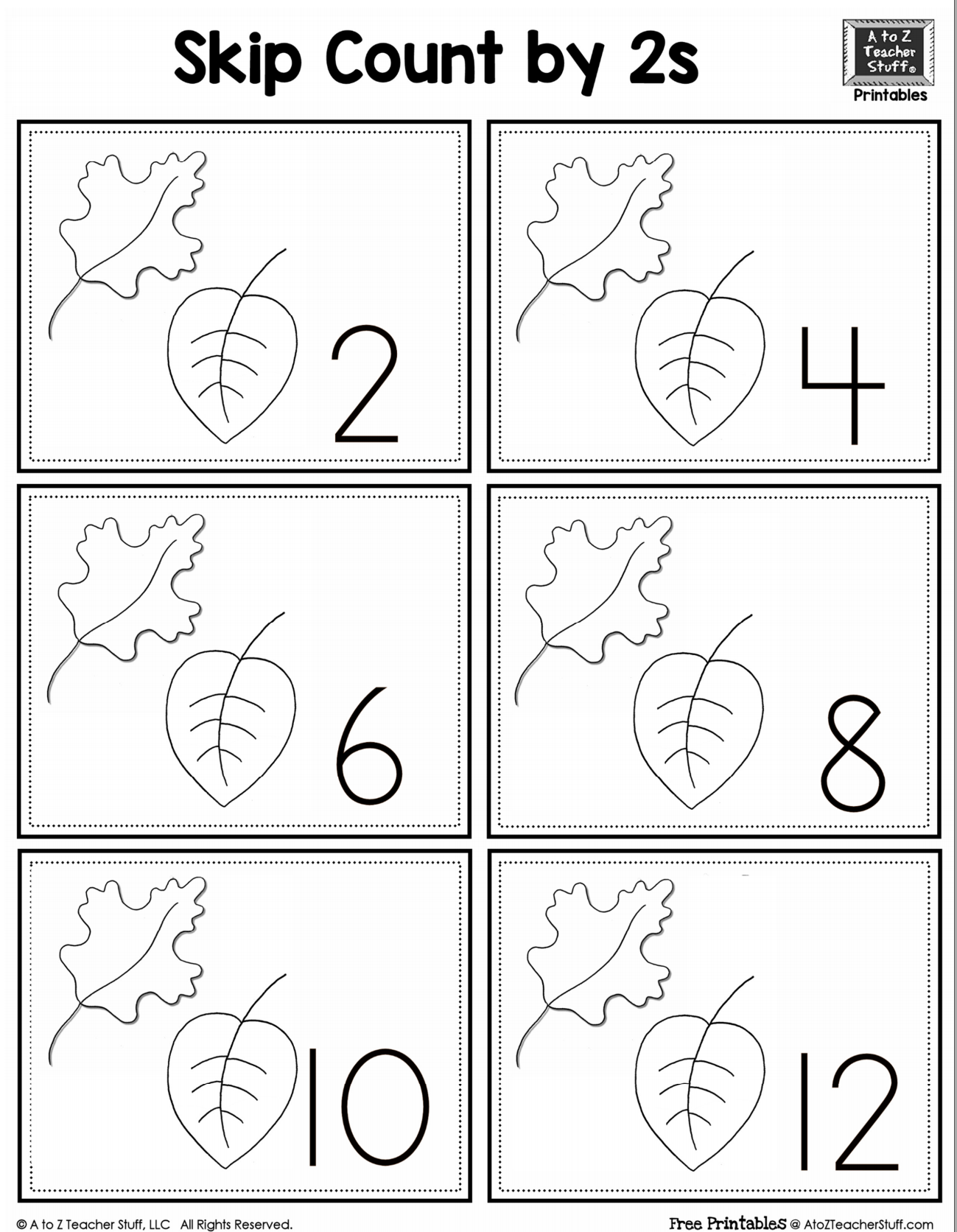 Leaf Skip Counting by 2 - A to Z Teacher Stuff