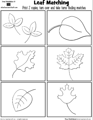 Leaf Cards - Matching Game - A to Z Teacher Stuff
