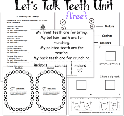 Let's Talk Teeth Dental Health Unit - A to Z Teacher Stuff
