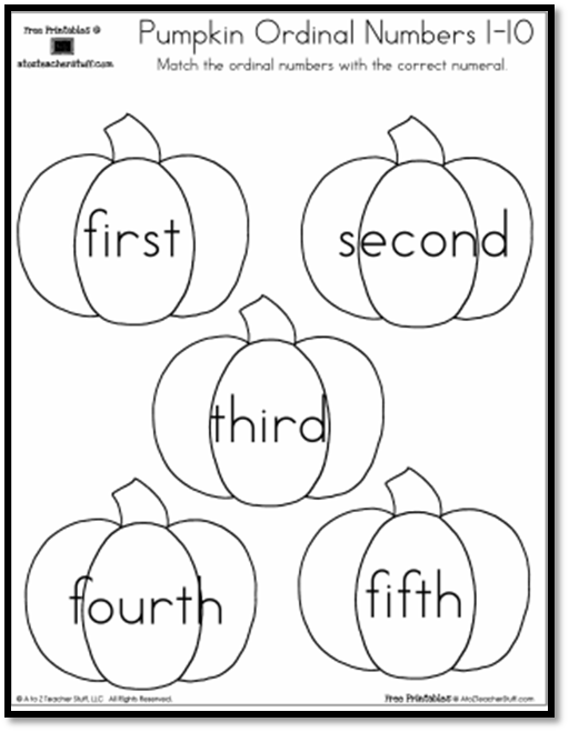 Bunny Ordinal Numbers: 1st through 12th - A to Z Teacher Stuff