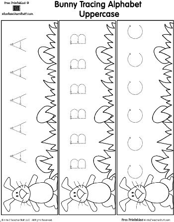 Bunny Alphabet Tracing for Uppercase & Lowercase Letters - A to Z ...
