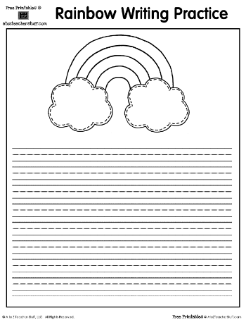 Rainbow Printable Writing Practice Page - A to Z Teacher Stuff