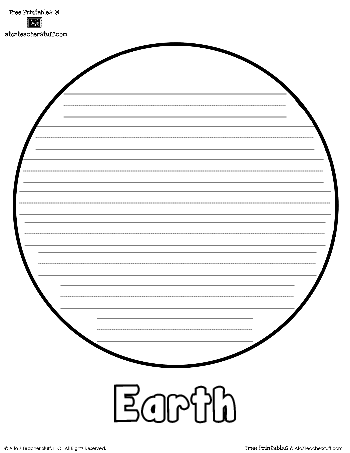 Planet Earth Printable Outlines and Shape Book Writing Pages - A to Z ...