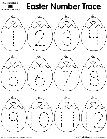Hatching Chick Number Trace - A to Z Teacher Stuff