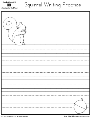Squirrel and Acorn Tracing or Cutting Practice - A to Z Teacher Stuff