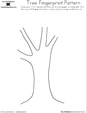 Tree Fingerprint Art Pattern - A to Z Teacher Stuff