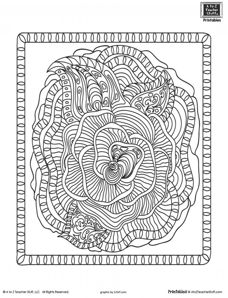 Detailed Flower Advanced Coloring Page - A to Z Teacher Stuff