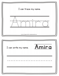 Amira - Name Printables for Handwriting Practice - A to Z Teacher Stuff
