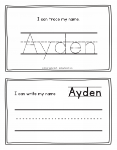 Ayden - Name Printables for Handwriting Practice - A to Z Teacher Stuff