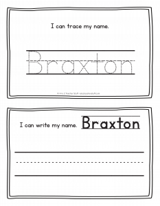 Braxton - Name Printables for Handwriting Practice - A to Z Teacher Stuff