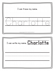 Charlotte - Name Printables for Handwriting Practice - A to Z Teacher Stuff