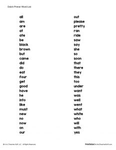Primer Dolch Sight Word Printables - A to Z Teacher Stuff