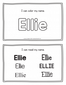 Ellie - Name Printables for Handwriting Practice and Name Tracing - A ...