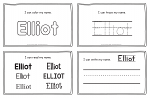 Elliot - Name Printables for Handwriting Practice - A to Z Teacher Stuff