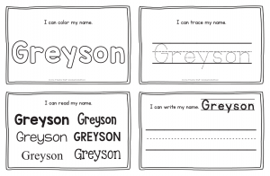 Greyson - Name Printables for Handwriting Practice - A to Z Teacher Stuff