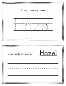 Hazel - Name Printables for Handwriting Practice - A to Z Teacher Stuff