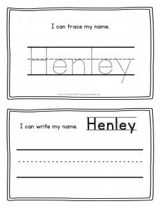 Henley - Name Printables for Handwriting Practice - A to Z Teacher Stuff