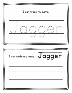 Jagger - Name Printables for Handwriting Practice - A to Z Teacher Stuff