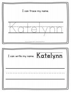 Katelynn - Name Printables for Handwriting Practice - A to Z Teacher Stuff