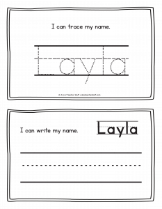 Layla - Name Printables for Handwriting Practice - A to Z Teacher Stuff
