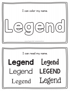 Legend - Name Printables for Handwriting Practice - A to Z Teacher Stuff