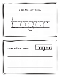 Logan - Name Printables for Handwriting Practice - A to Z Teacher Stuff