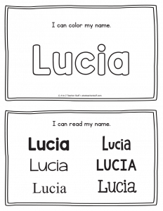 Lucia - Name Printables for Handwriting Practice - A to Z Teacher Stuff