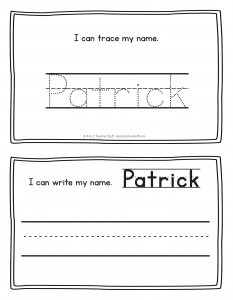 Patrick - Name Printables for Handwriting Practice - A to Z Teacher Stuff