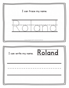 Roland - Name Printables for Handwriting Practice - A to Z Teacher Stuff