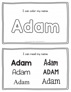Adam - Name Printables for Handwriting Practice - A to Z Teacher Stuff