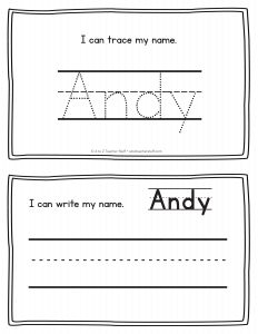 Andy - Name Printables for Handwriting Practice - A to Z Teacher Stuff