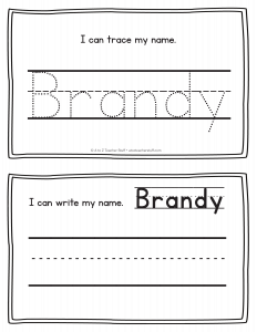 Brandy - Name Printables for Handwriting Practice - A to Z Teacher Stuff