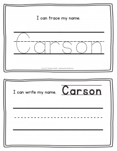 Carson - Name Printables for Handwriting Practice - A to Z Teacher Stuff