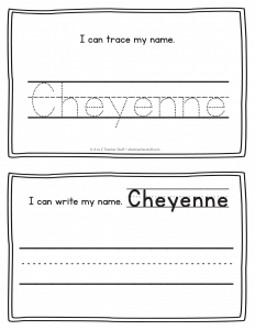 Cheyenne - Name Printables for Handwriting Practice - A to Z Teacher Stuff