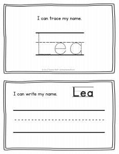Lea - Name Printables for Handwriting Practice - A to Z Teacher Stuff