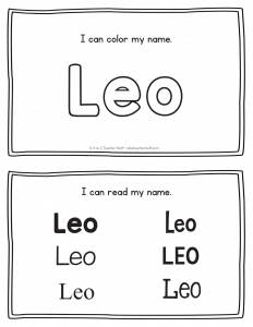 Leo - Name Printables for Handwriting Practice - A to Z Teacher Stuff