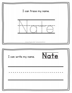 Nate - Name Printables for Handwriting Practice - A to Z Teacher Stuff