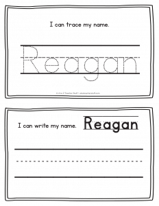 Reagan - Name Printables for Handwriting Practice - A to Z Teacher Stuff
