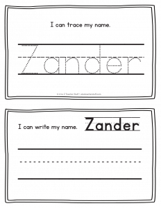 Zander - Name Printables for Handwriting Practice - A to Z Teacher Stuff