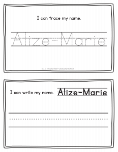 Alize-Marie - Name Printables for Handwriting Practice - A to Z Teacher ...