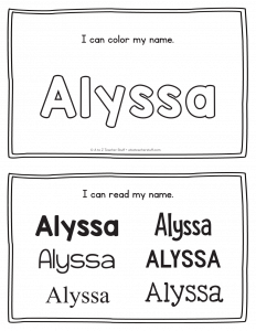 Alyssa - Name Printables for Handwriting Practice - A to Z Teacher Stuff
