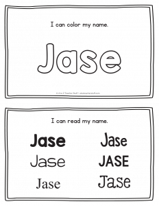 Jase - Name Printables for Handwriting Practice - A to Z Teacher Stuff