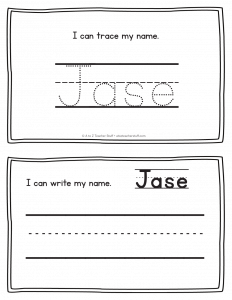 Jase - Name Printables for Handwriting Practice - A to Z Teacher Stuff