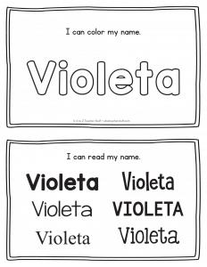 Violeta - Name Printables for Handwriting Practice - A to Z Teacher Stuff